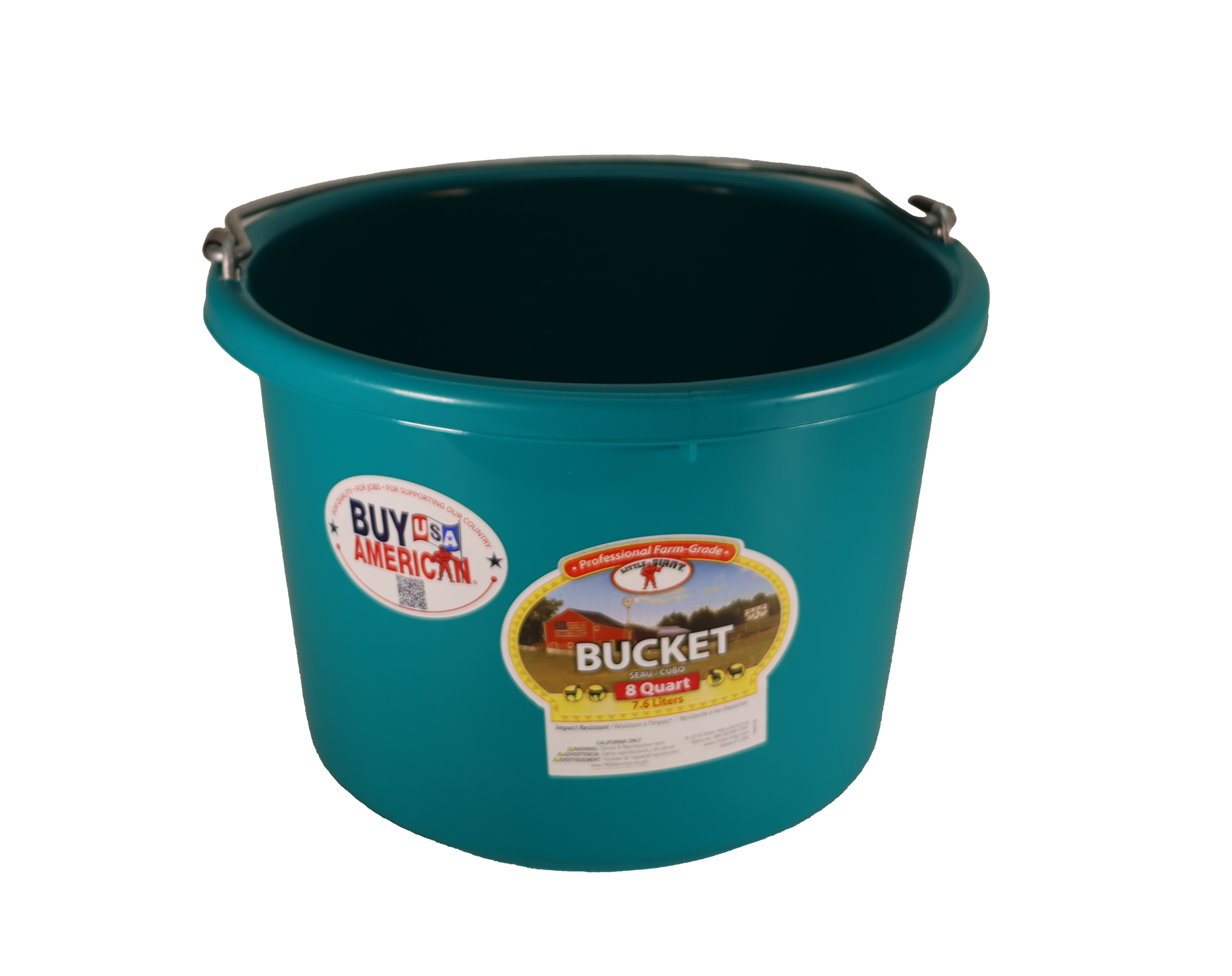 Little Giant Teal 8 Quart Plastic Bucket - P8TEAL