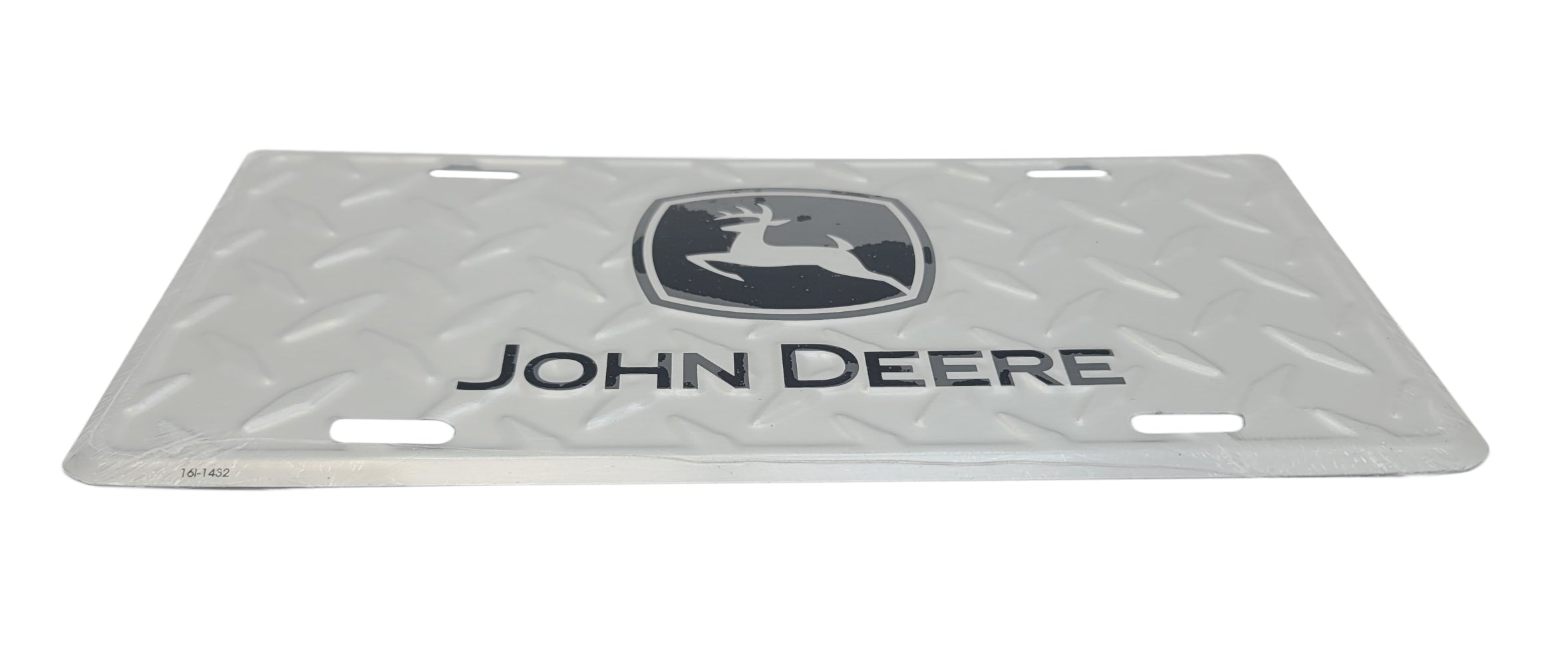 John Deere Silver License Plate with Black Logo - LP85828